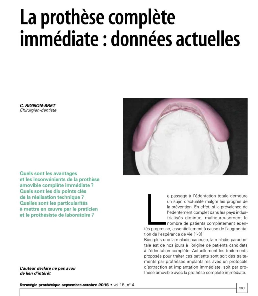 Prothèse complète immédiate - Arteeth formation Paris